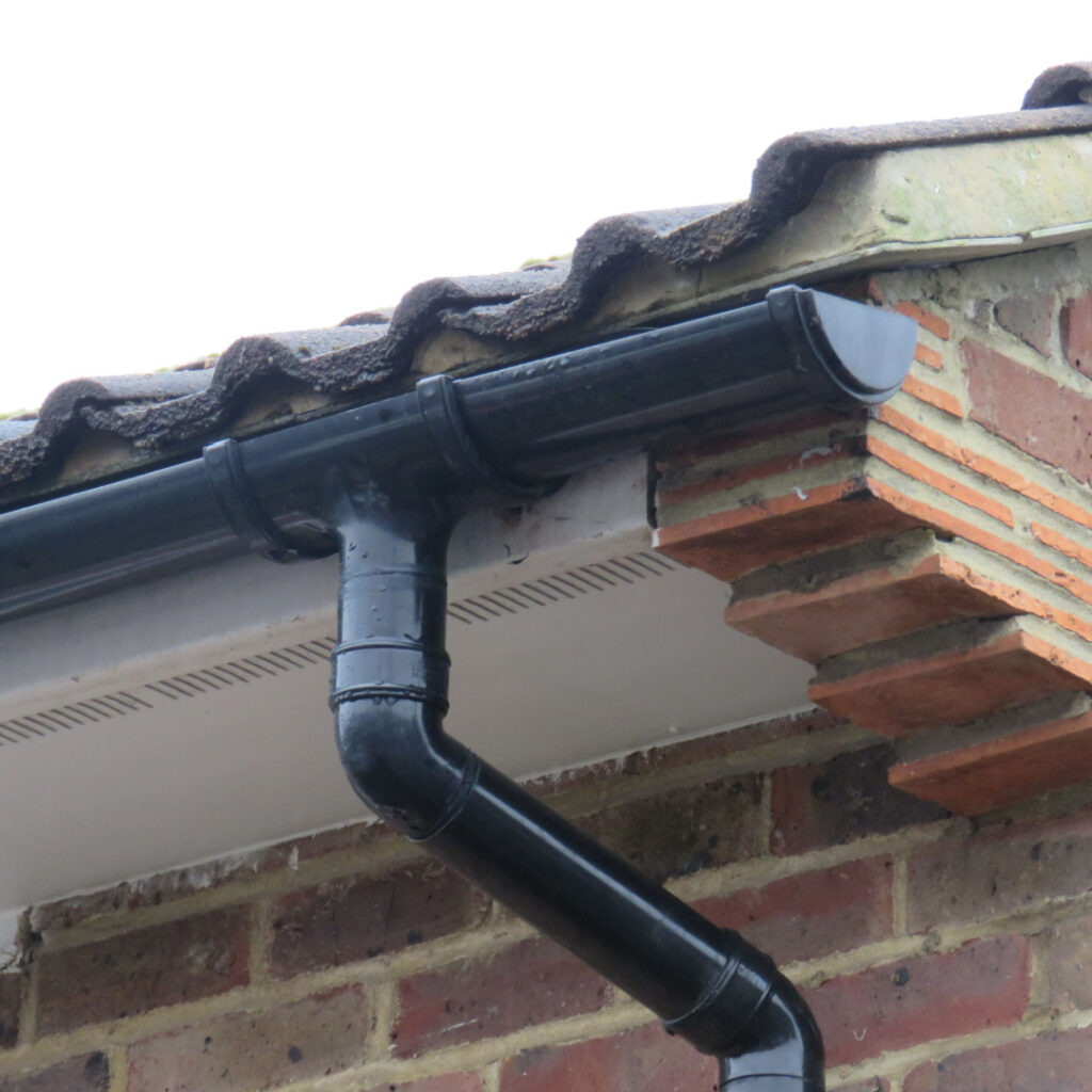 Adjustable gutter brackets for PVC rainwater systems